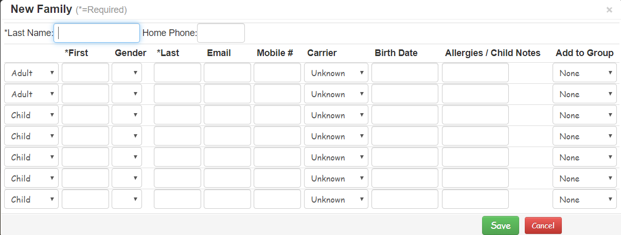How to Upgrade the User Interface for the Add New Family button in Check-in