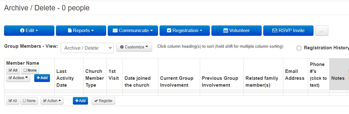 How do I delete people from the database?