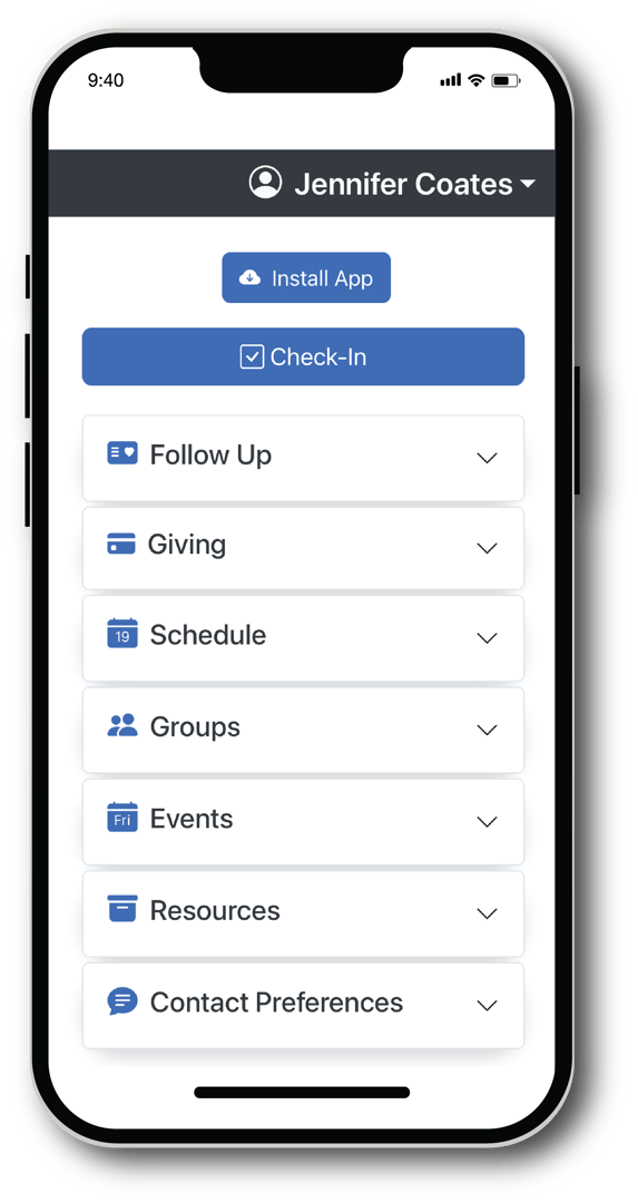 How do we set up the Groups, Events, Resources, and other menu sections ...