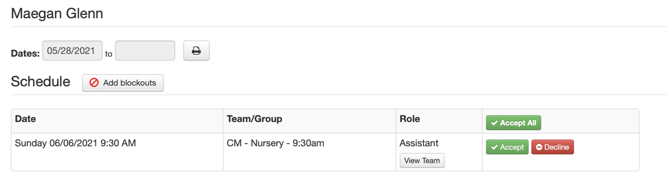 Setting Substitute Preferences in Volunteer Schedules