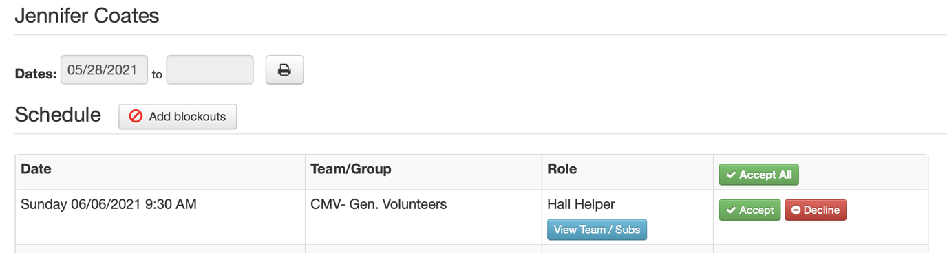 Setting Substitute Preferences in Volunteer Schedules