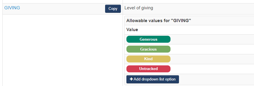 How do I create a report showing different levels (bands) of giving?